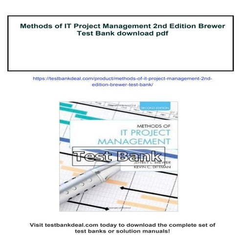 Methods of IT Project Management 2nd Edition Brewer Test Bank | PDF