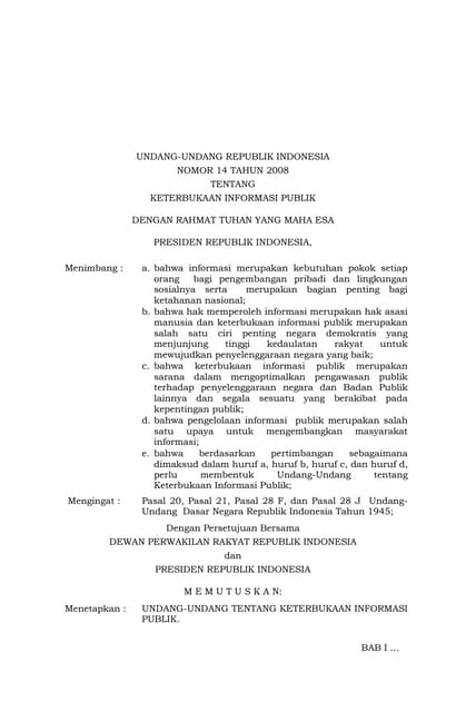 Keterbukaan Informasi Publik | PPT