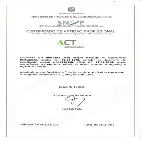 HSE certificate | PDF