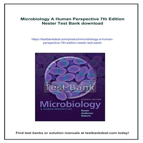 Microbiology A Human Perspective 7th Edition Nester Test Bank | PDF