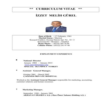 Melih Gürel (CV - English) | DOC