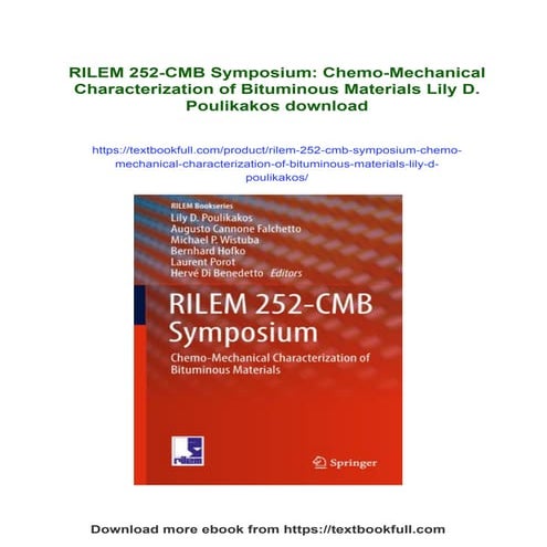RILEM 252-CMB Symposium: Chemo-Mechanical Characterization of ...