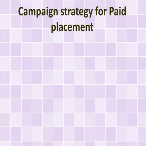 Campaign strategy for Paid placement | PPTX