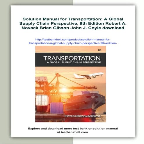 Solution Manual for Transportation: A Global Supply Chain Perspective ...