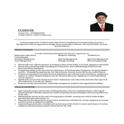 Resume atta s rao ETO | DOC