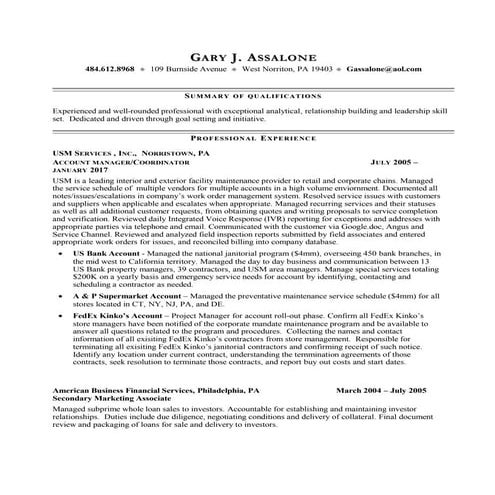 Gary Assalone Resume 2017 (2) | DOC
