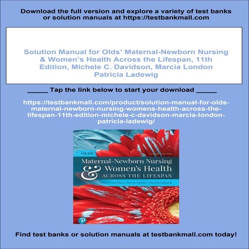 Solution Manual for Olds’ Maternal-Newborn Nursing & Women’s Health Across the Lifespan, 11th ...