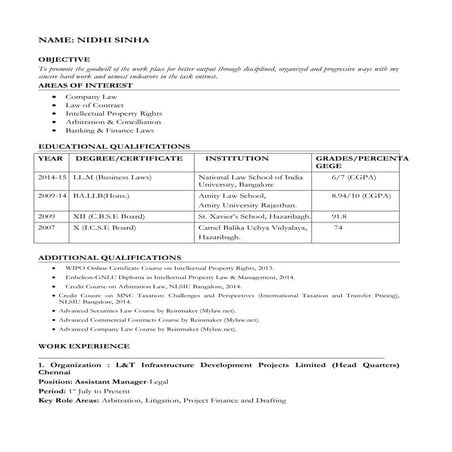 NIDHI SINHA CV | DOC