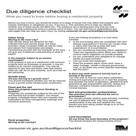 Due Diligence checklist | DOC