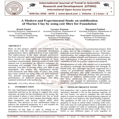 A Modern and Experimental Study on stabilization of Marine Clay by ...