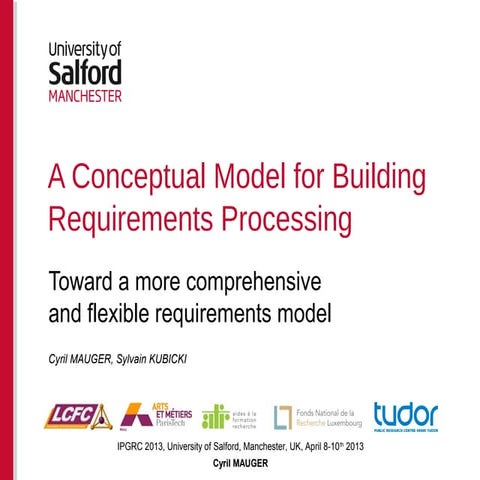 A Conceptual Model for Building Requirements Processing | PPT