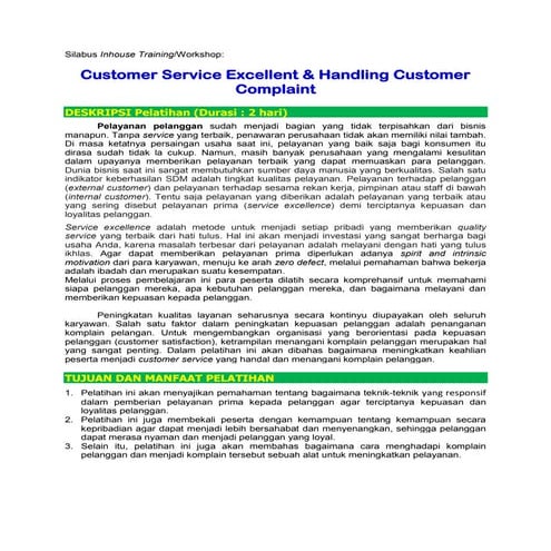 Materi Training Service Excellence | PDF