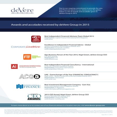 Awards 2015 - deVere Group | PDF