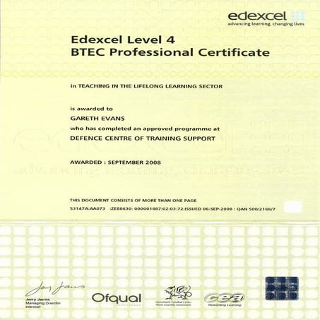 BTEC Level 4 Certificate in Teaching | PDF