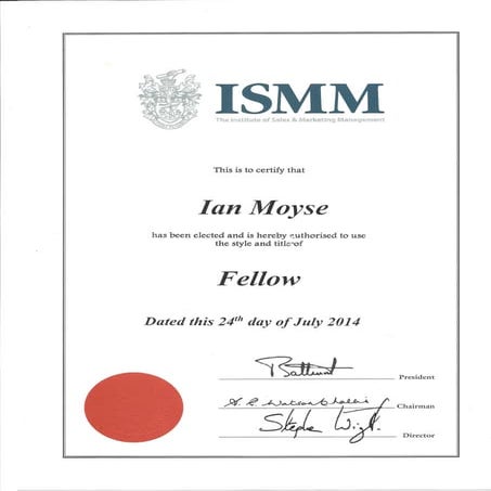ISMM certificate | PDF