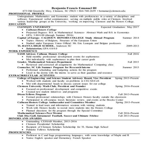 Benjamin Emanuel TechWrite Resume | DOCX