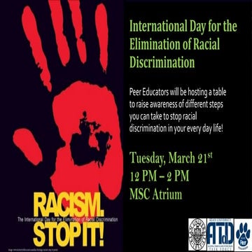 Elmination of Racial Discrimination March 21 Flyer | PPT