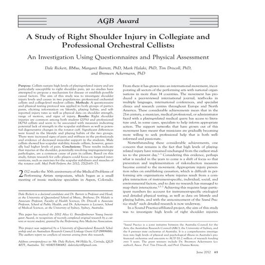 Dale Rickert - 2012 MPPA - Alice Brandfonbrener Award | PDF