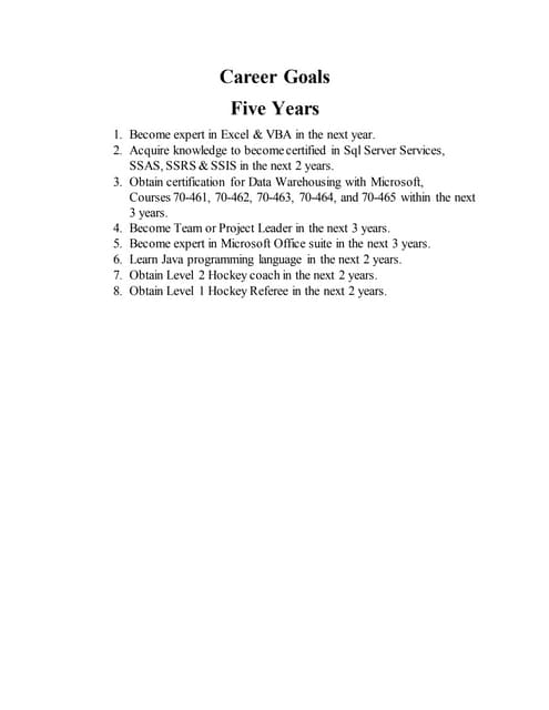 Career Goals | PDF