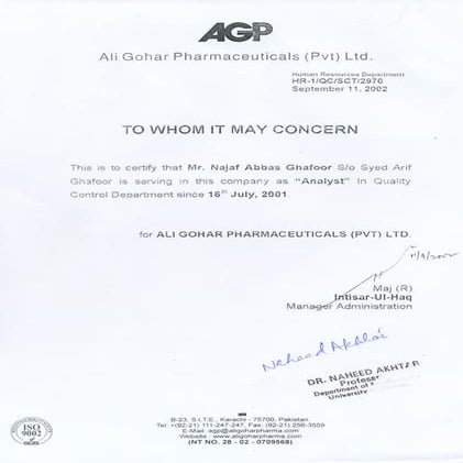 AGP certificate | PDF