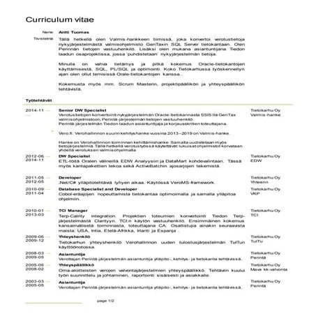 Cv it management finnish | PDF