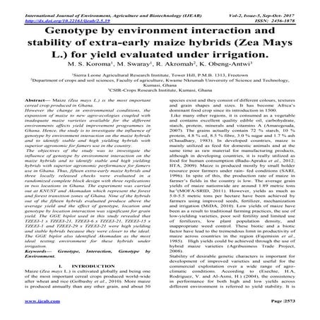 Genotype–Environment Interaction | PPTX