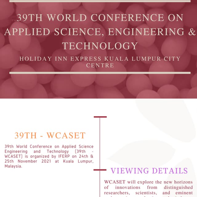 39th world conference on applied science, engineering & technology | PDF 39th world conference on applied science, engineering & technology | PDF