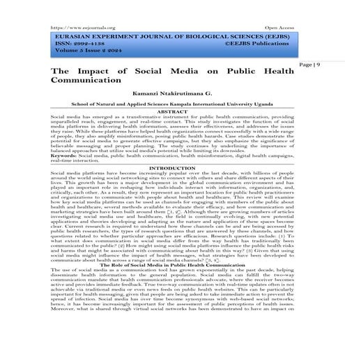 The Impact of Social Media on Public Health Communication (www.kiu.ac ...