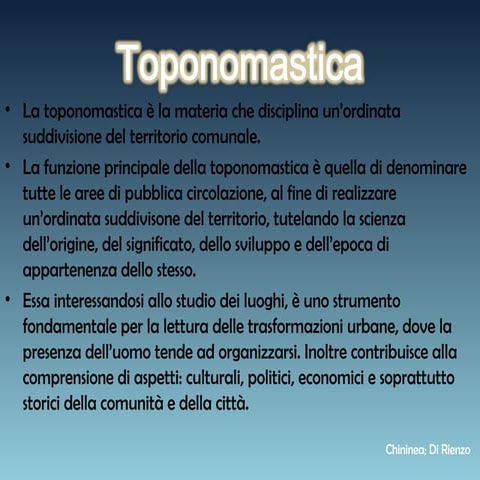 3 a Toponomastica città giardino aniene | PPT