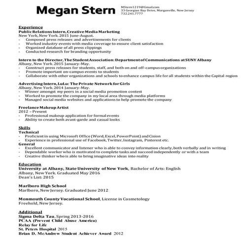 Resume Megan Stern | DOCX