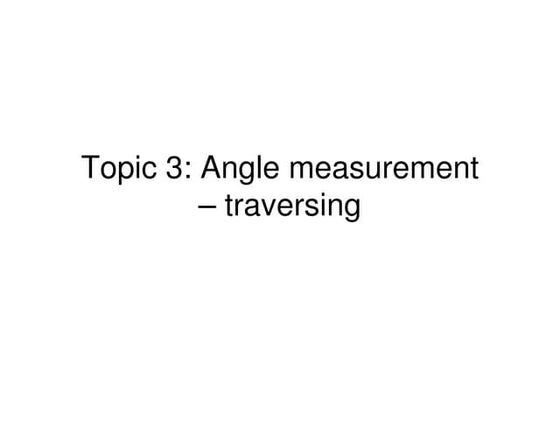 Balancing of traverse | PPT