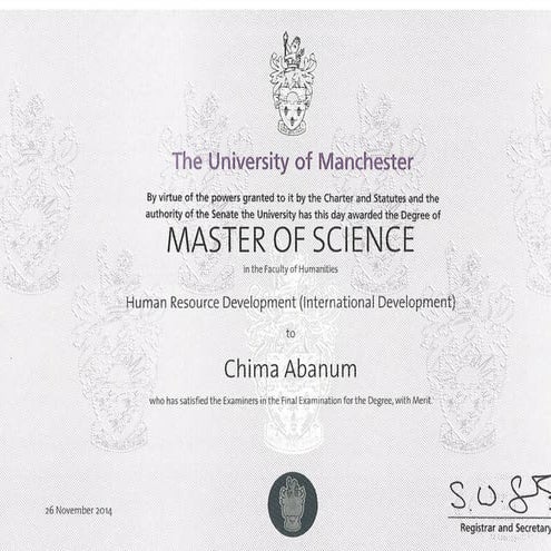 MSc certificate | PPT