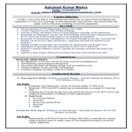 Ashutosh Kumar Mishra CV | DOCX