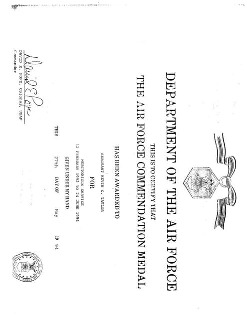 USAF Achievement Medal | PDF