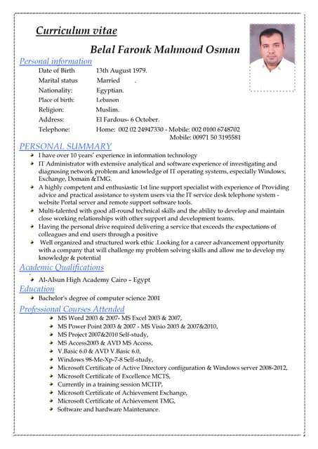 CV - ELV ENGINEER | PDF