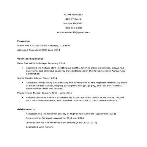 Hannah Zimmerman Resume | DOCX