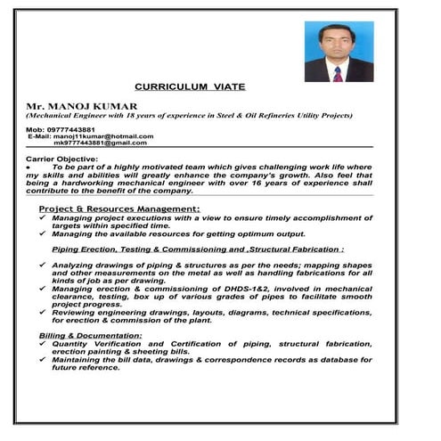 MANOJ RESUME | DOC
