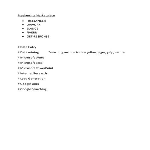 Freelancing Marketplace | DOCX