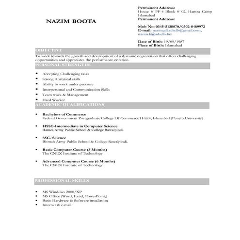 Nazim CV | DOC