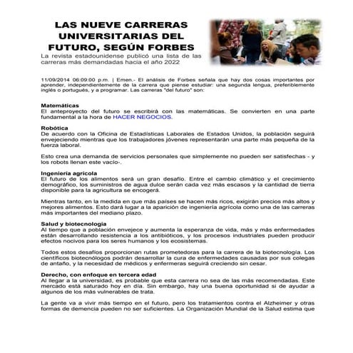 Carreras del futuro | PPTX