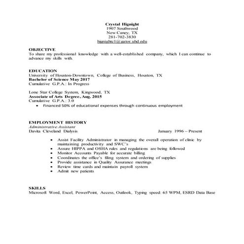 Working Resume | PDF