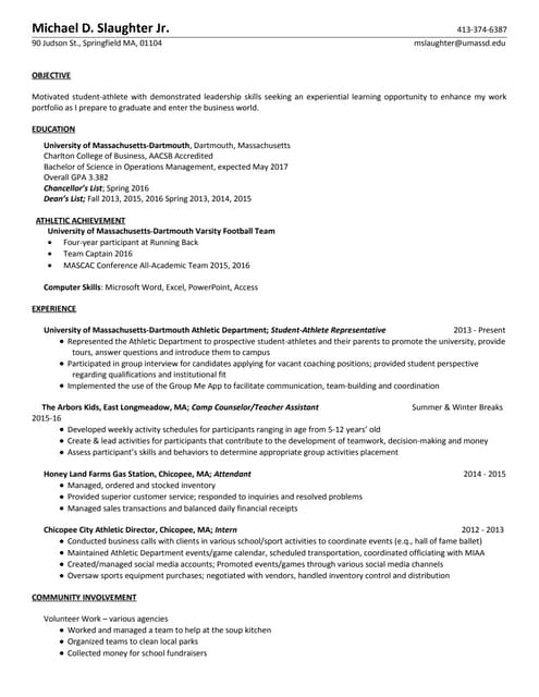 RBarton Resume-Fall 2016 | PDF