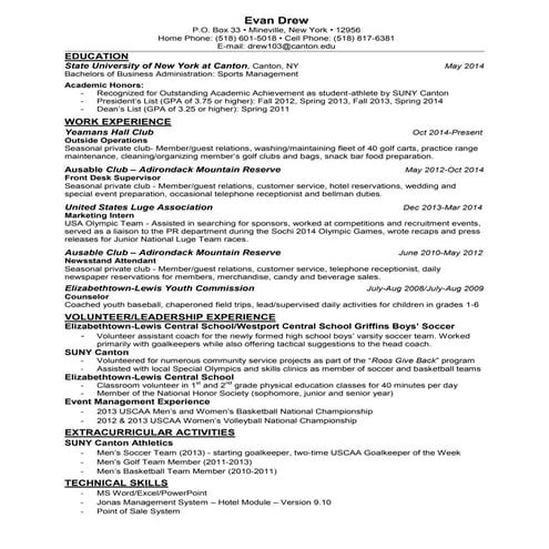 Evan Drew Resume PDF | PDF