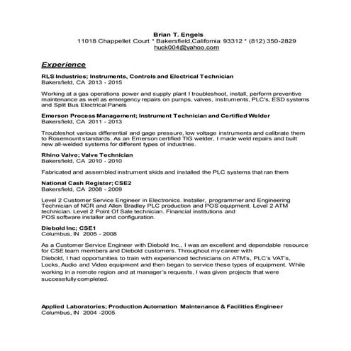 Brian resume 2015 | DOCX