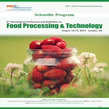 Food Technology-2015_Conference Agenda | PDF
