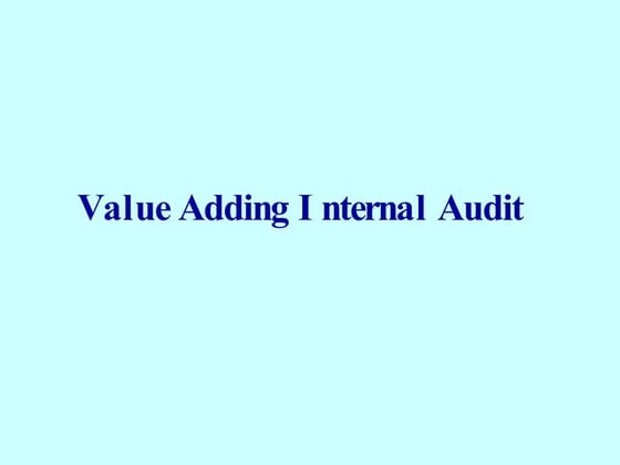 INTERNAL AUDIT - MIND MAPPING TECHNIQUE | PPT