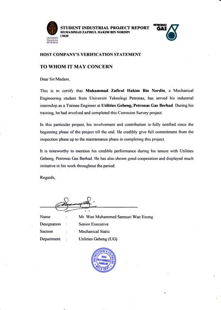 Internship Letter | PDF