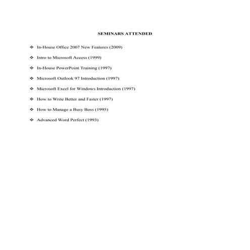 SEMINARS ATTENDED | DOC