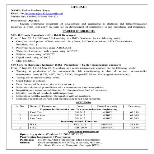 prashant new resume | PDF