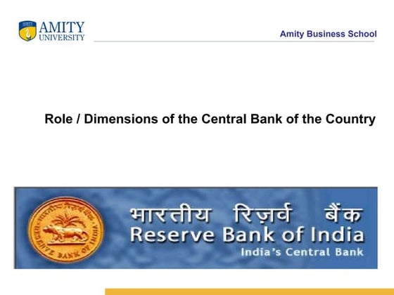 RBI and its role presentation | PPTX